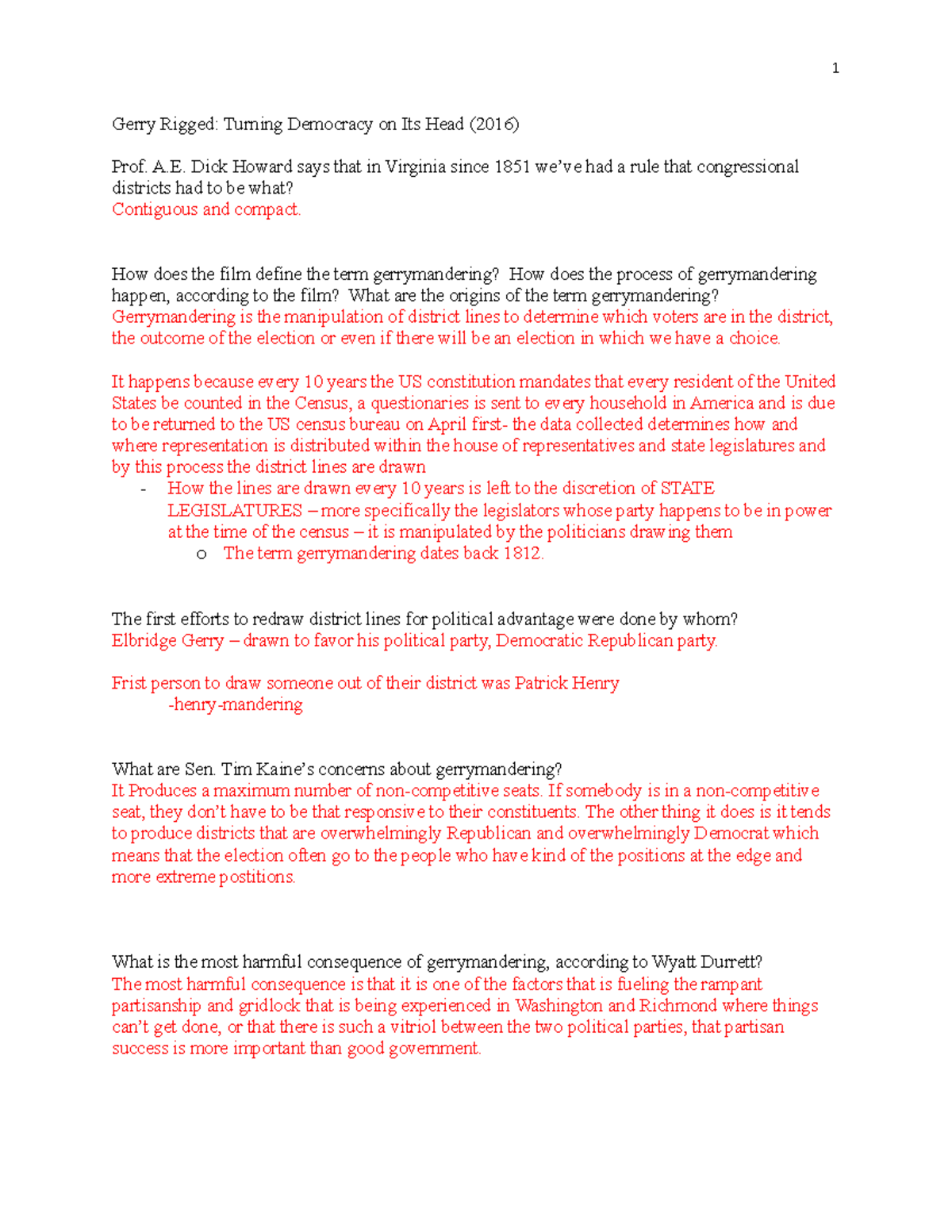 Viewing Guide, Gerry Rigged - Gerry Rigged: Turning Democracy on Its ...