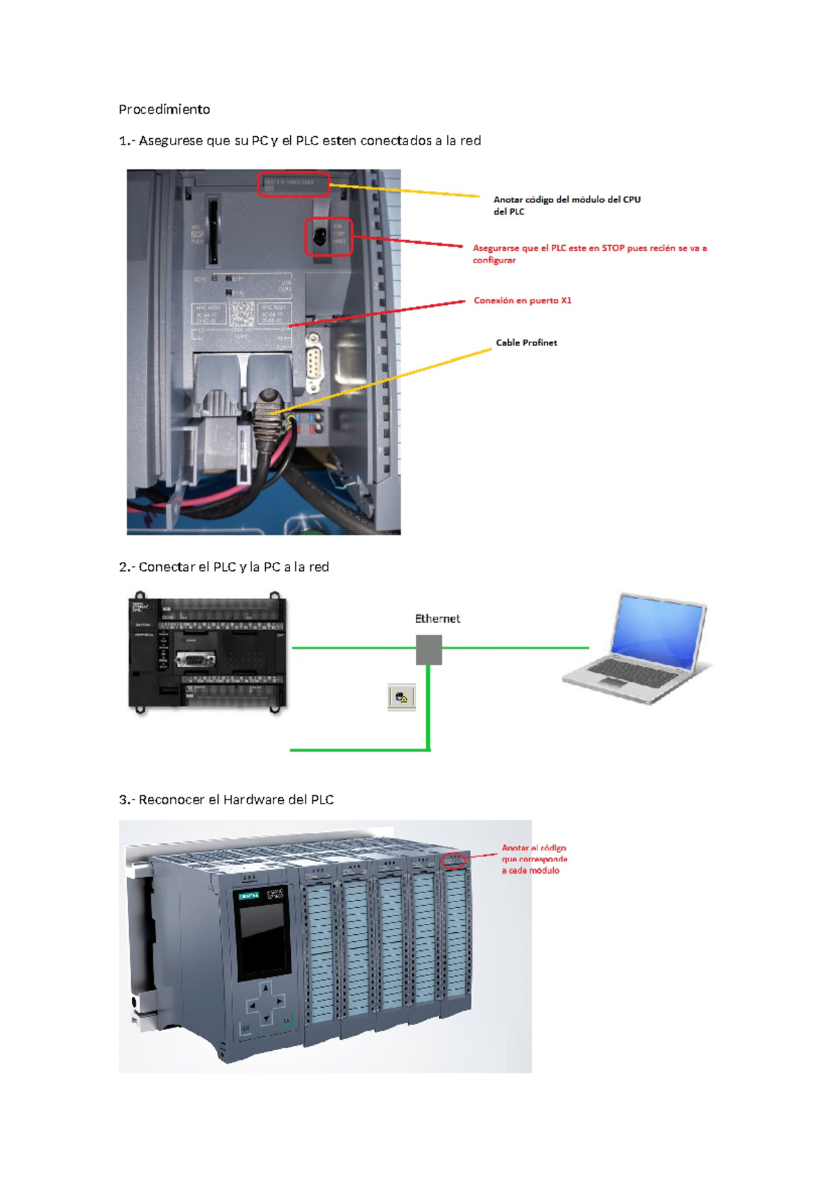 Manual PLC con TIIA Porttal guia - Procedimiento 1.- Asegurese que su ...