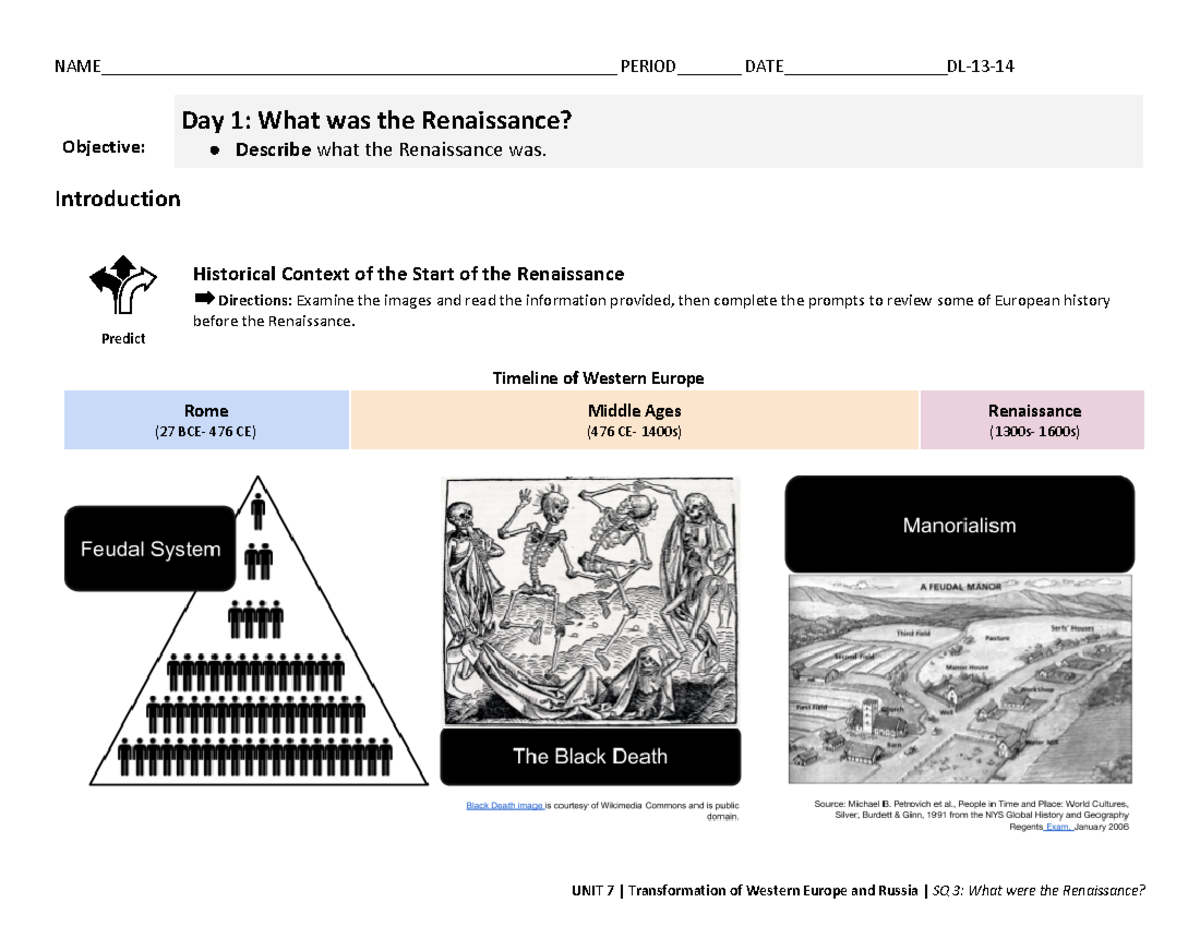 The Renaissance Skills Overview by New Visions - ####### - Studocu