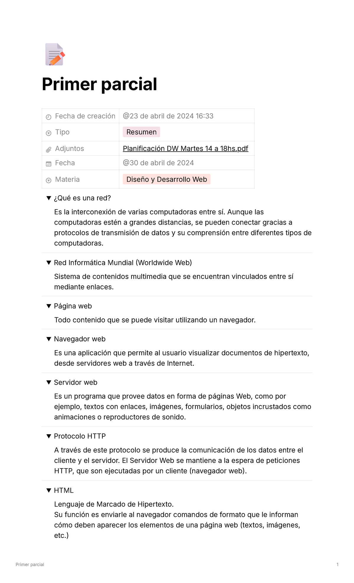 Primer parcial diseño y desarrollo web - Primer parcial Fecha de ...