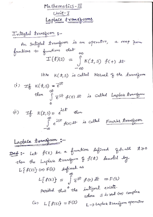 Mathematics-3(M3)- Mathematics-3 - Studocu