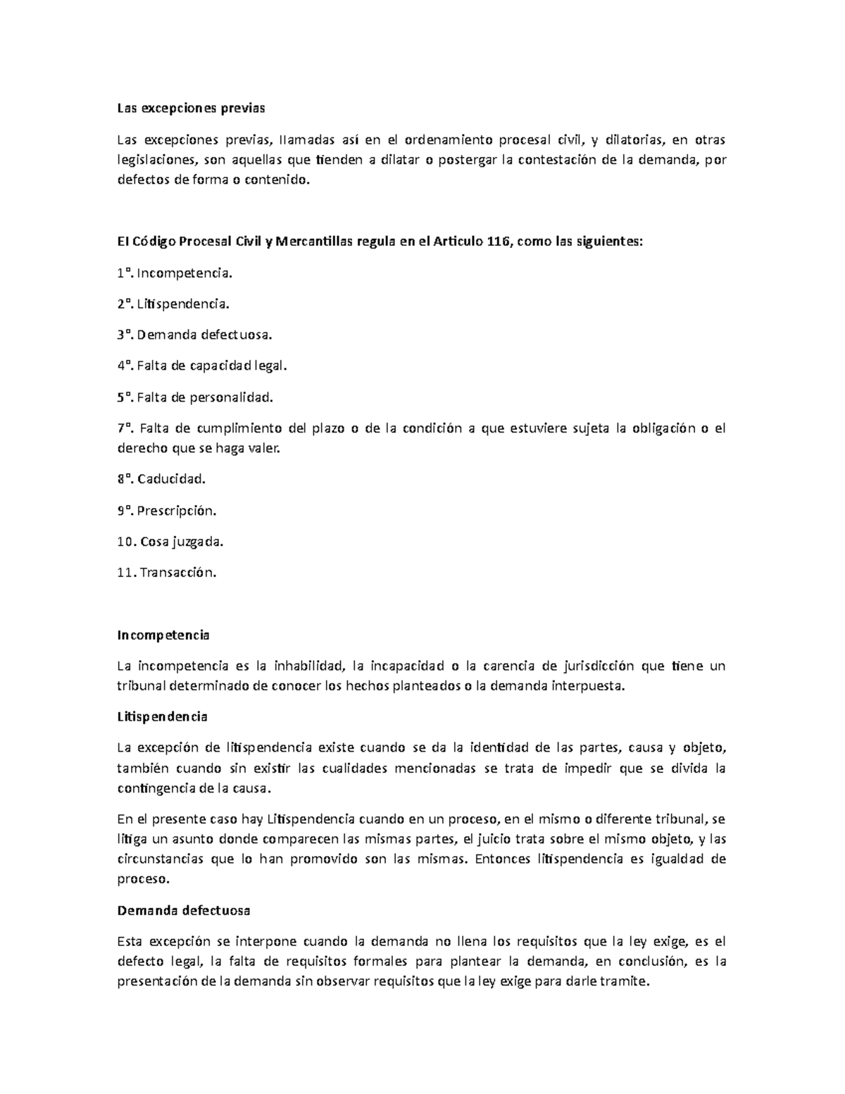 Las excepciones previas de la legislación guatemalteca - Las ...