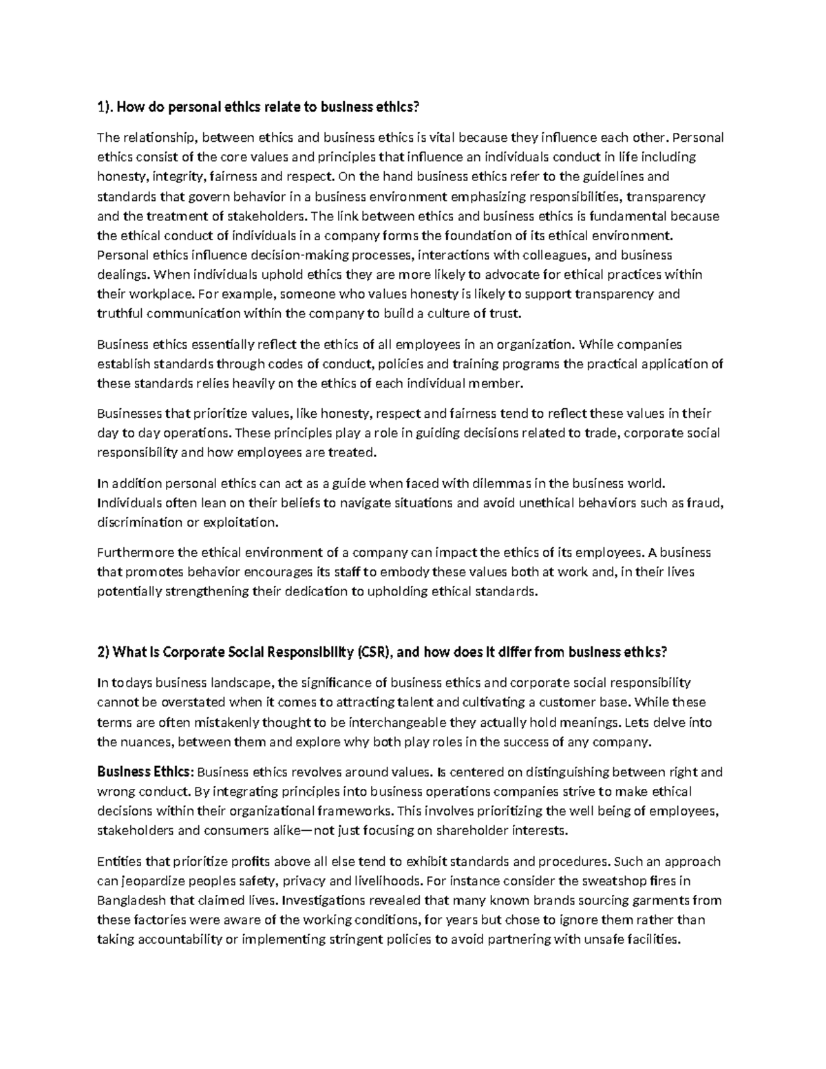 week -1 Individual assignments of ethics for the 2024 -2025 class - 1 ...