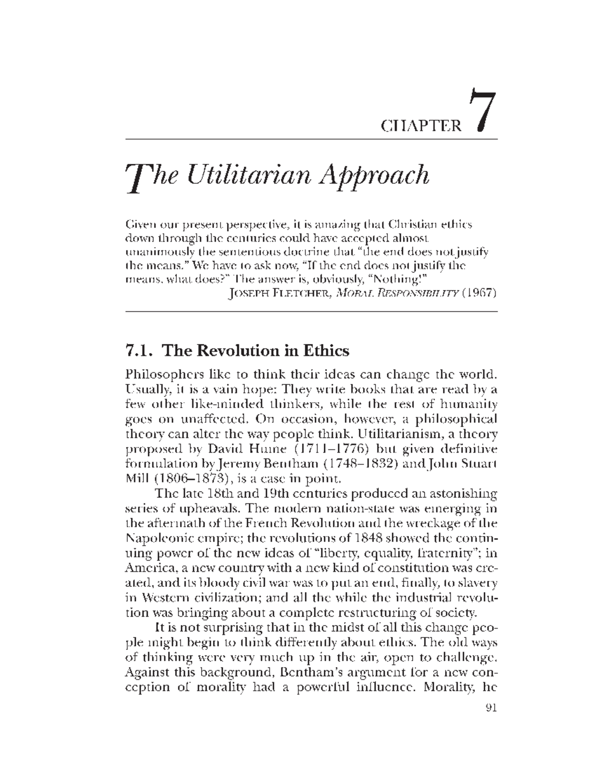 The Utilitarian Approach - PHI 1700 - Studocu