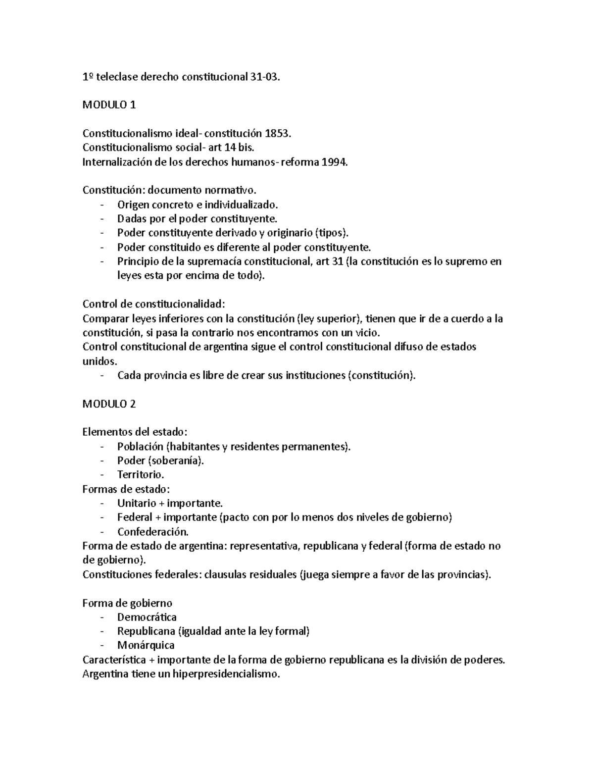 1º Teleclase Derecho Constitucional 31 Modulo 1 Constitucionalismo