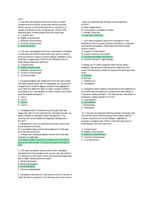 OB Antepartum Nclex Questions Practice Questions full part - A client ...