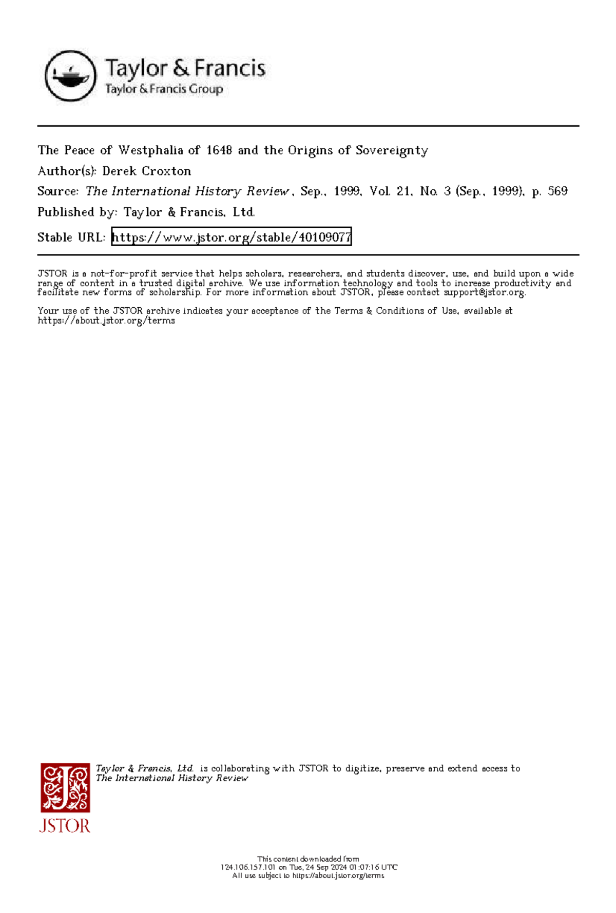 Westphalia - N/A - The Peace of Westphalia of 1648 and the Origins of ...