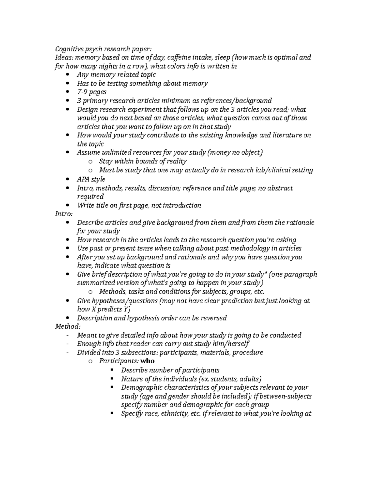 Cognitive psych research paper - Cognitive psych research paper: Ideas ...