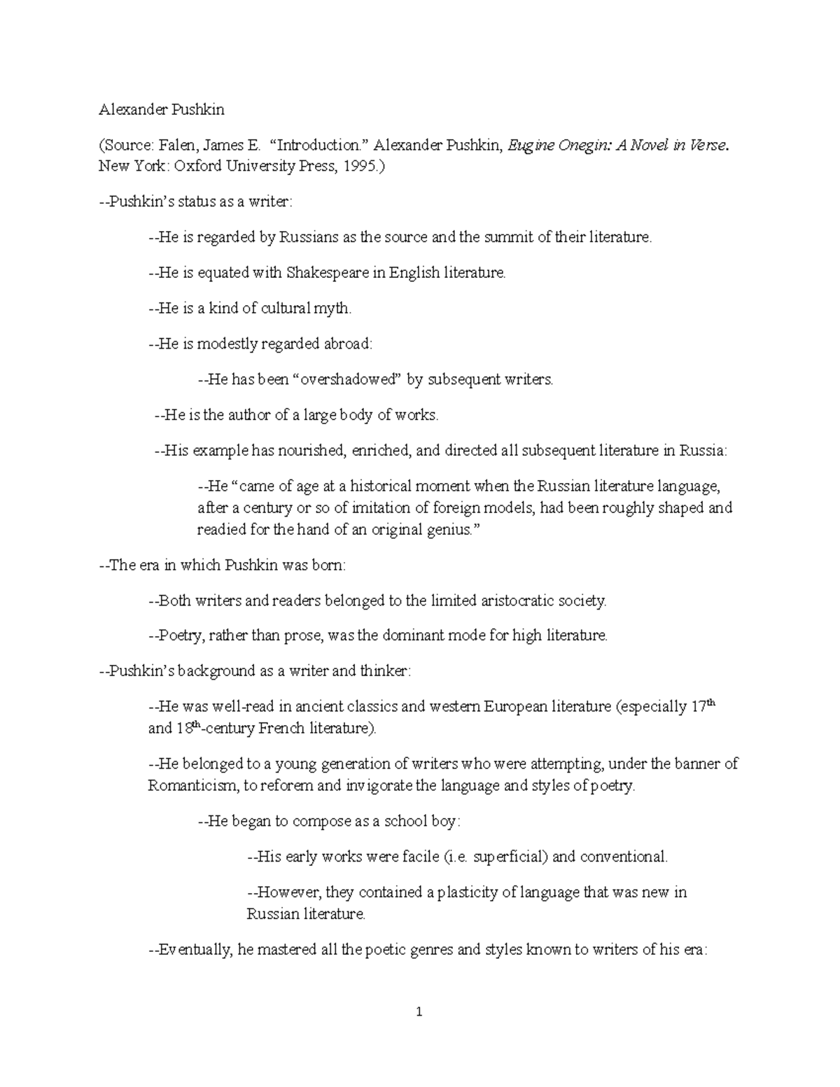 Alexander Pushkin - Alexander Pushkin (Source: Falen, James E ...