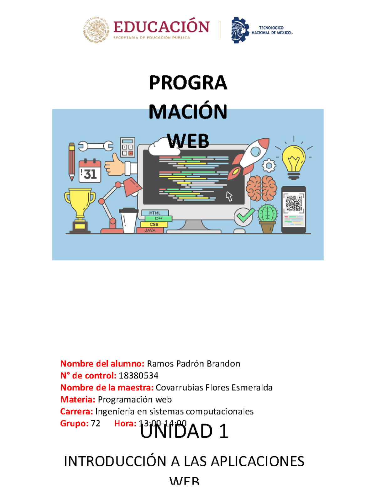 U1 Programación WEB - PROGRA MACIÓN WEB UNIDAD 1 INTRODUCCIÓN A LAS ...