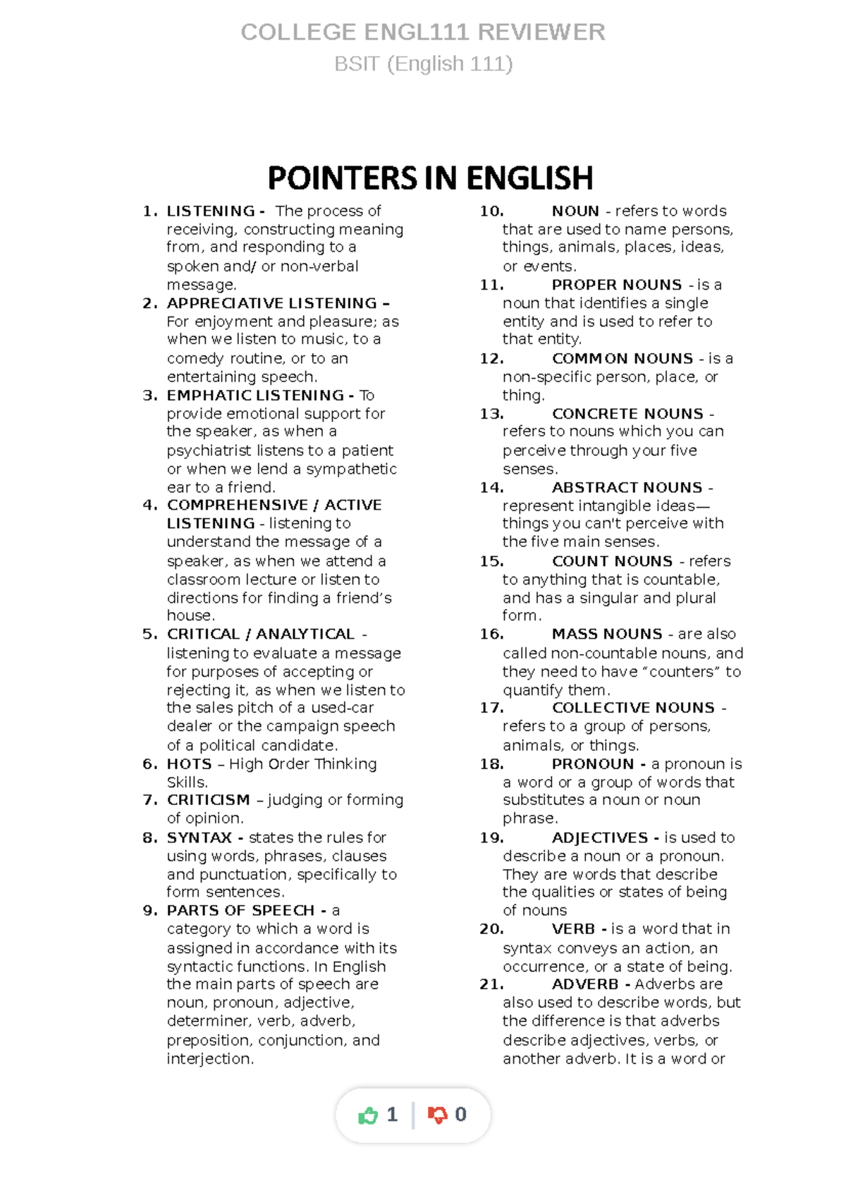 College-engl111-reviewer compress - COLLEGE ENGL111 REVIEWER BSIT ...