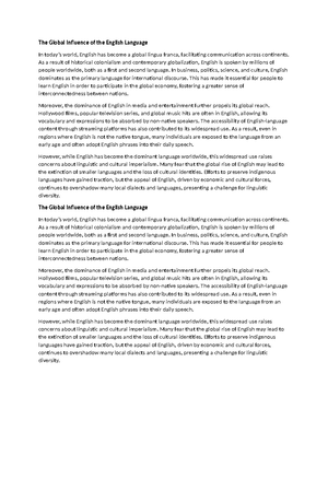 English as a Tool for Academic Success - Many of the world’s leading ...