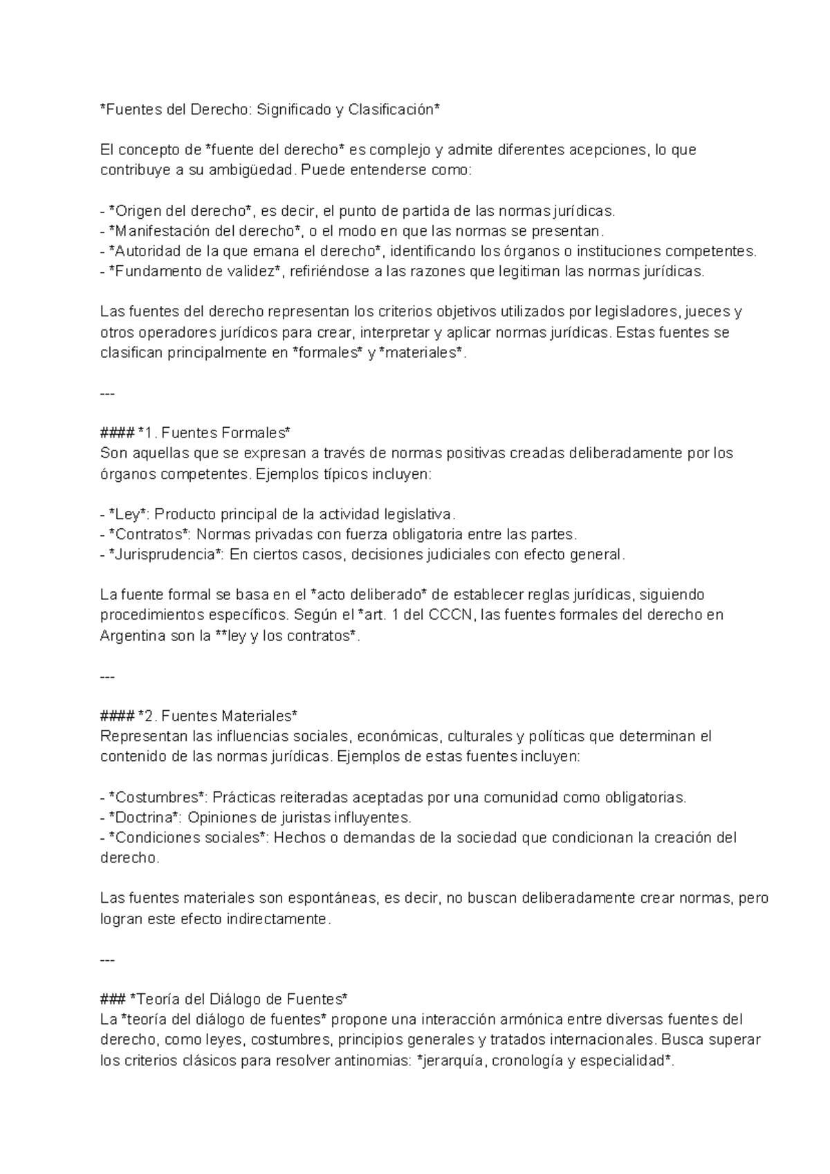 Unidad 6 tdd - ,.... - Fuentes del Derecho: Significado y Clasificación ...