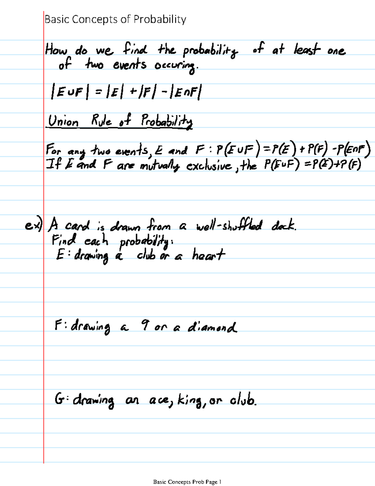 Basic Concepts Prob - MATH 239 - Basic Concepts of Probability - Studocu
