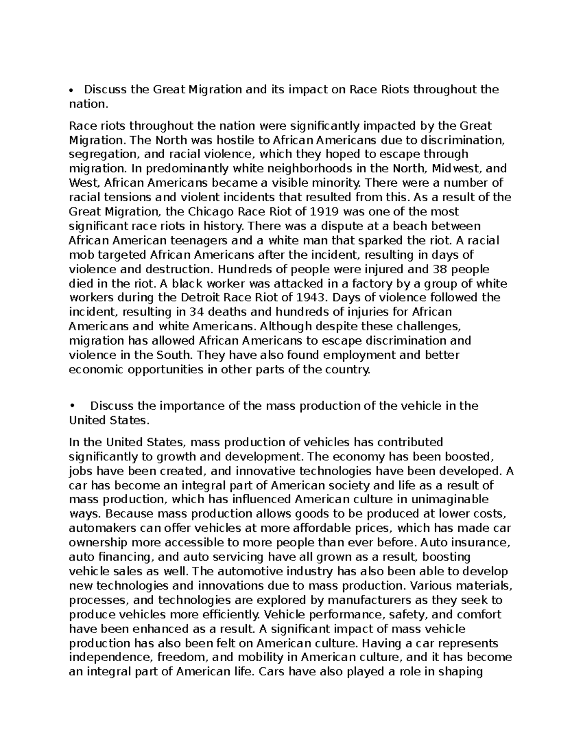 Critical Thinking Assignment 4- United States History - Discuss the ...