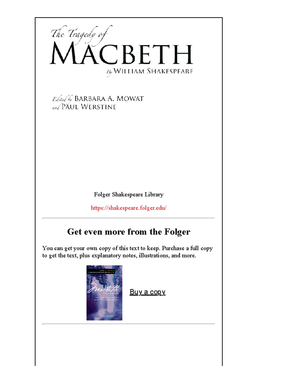 Copy of macbeth PDF Folger Shakespeare - Get even more from the Folger ...