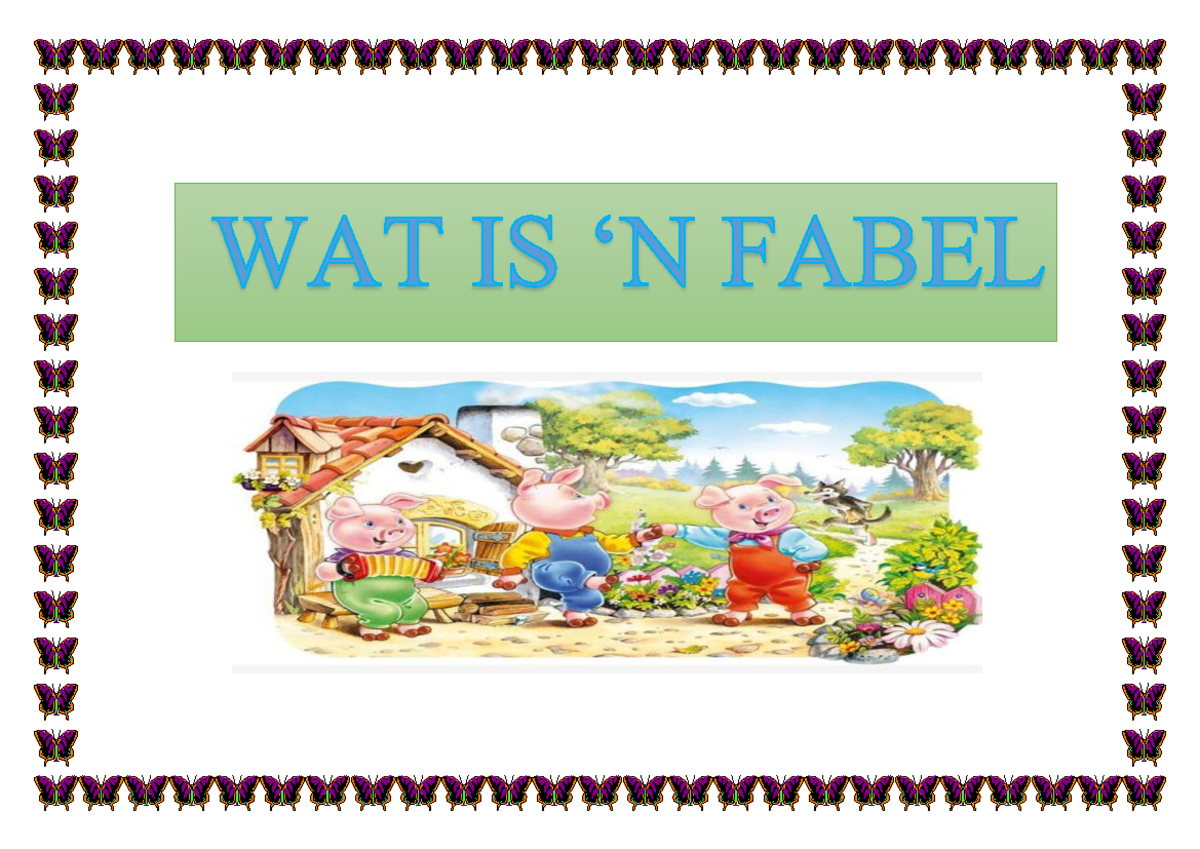 Litwys - who to read in front of a class - AFR101 - WAT IS FABEL WAT IS ...