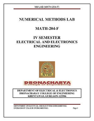 Numerical Method Lab manual (MATLAB) - MGM JAWAHARLAL NEHRU ENGINEERING ...