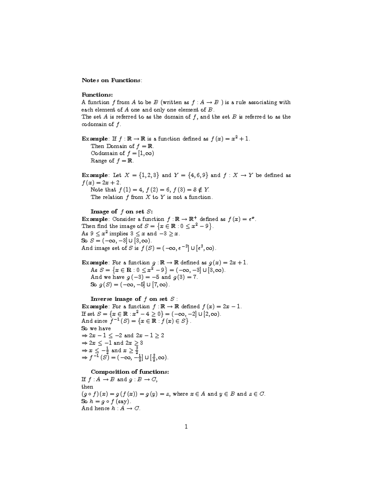 Lesson 2 MAT2611 Functions 2024 - Notes on Functions: Functions: A ...