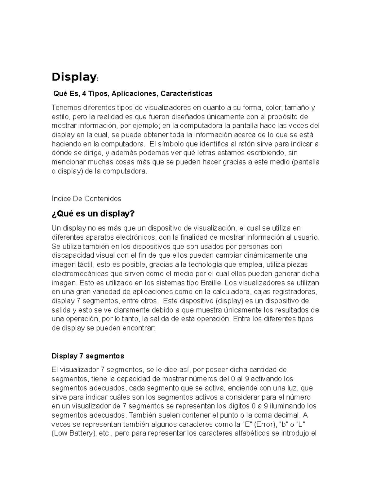 Display y display de 7 segmentos, características, tipos - Display ...