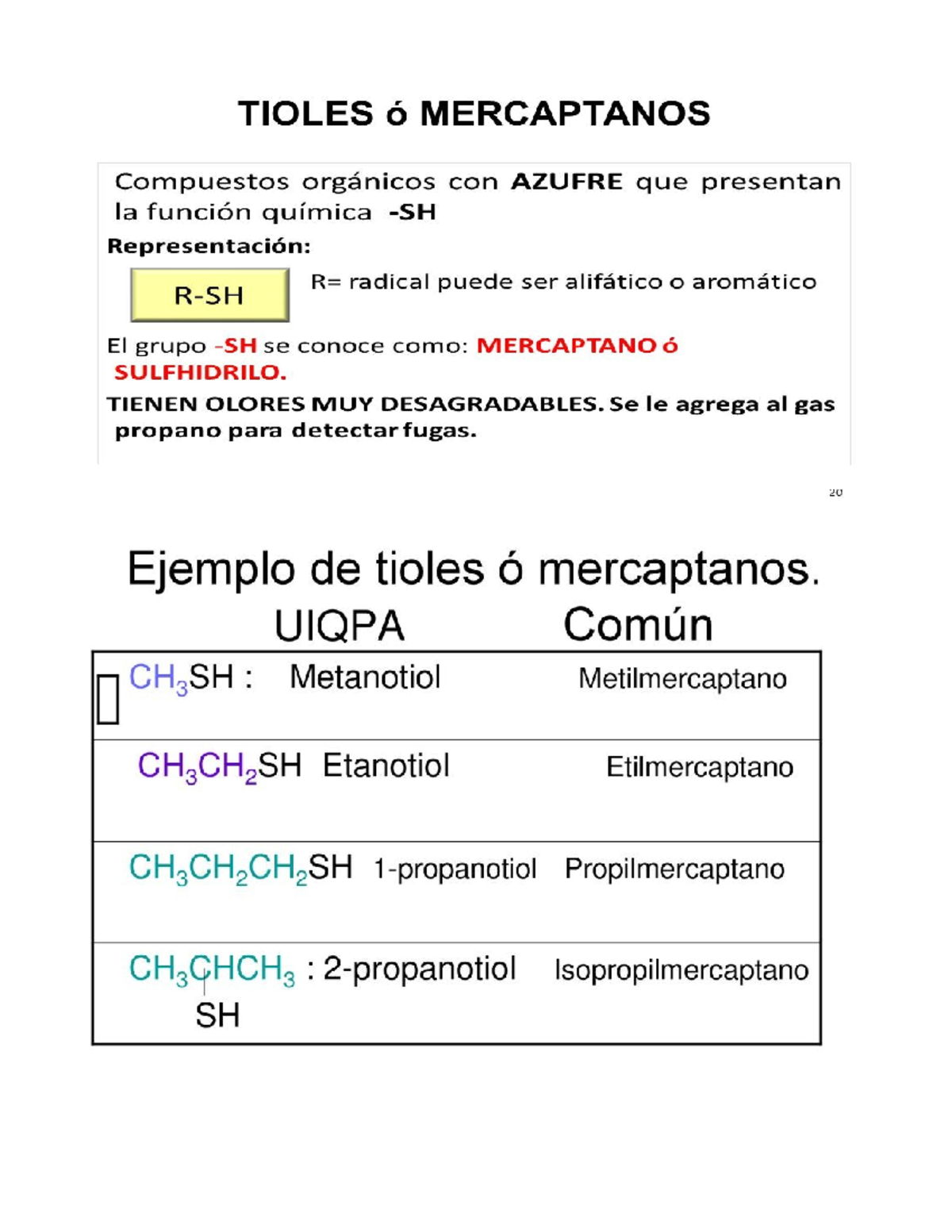 Tioles y sulfuros - los mejores apunte - TIOLES ó MERCAPTANOS ...