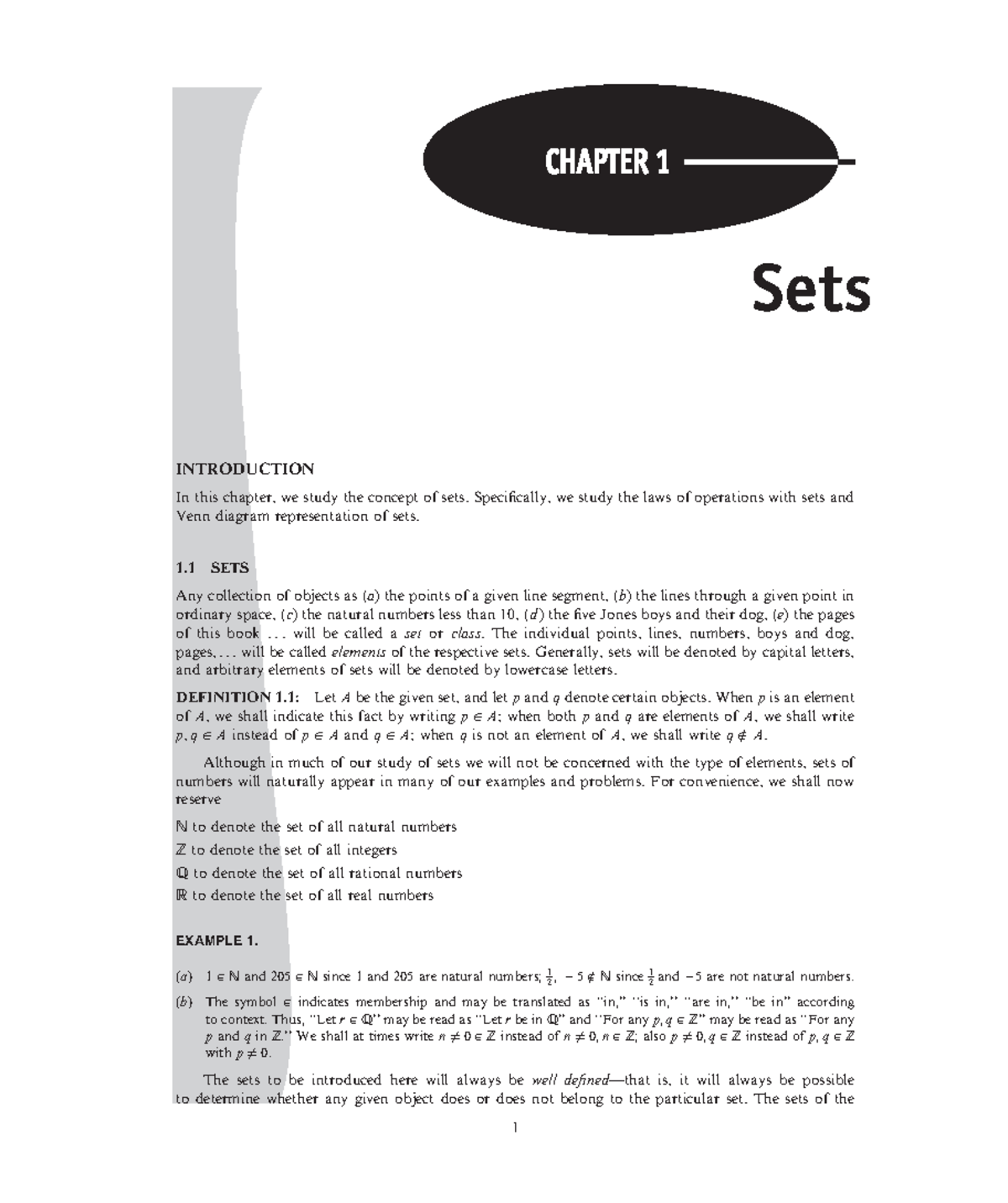 Abstract Algebra 2rd Edition - Sets INTRODUCTION In this chapter, we ...