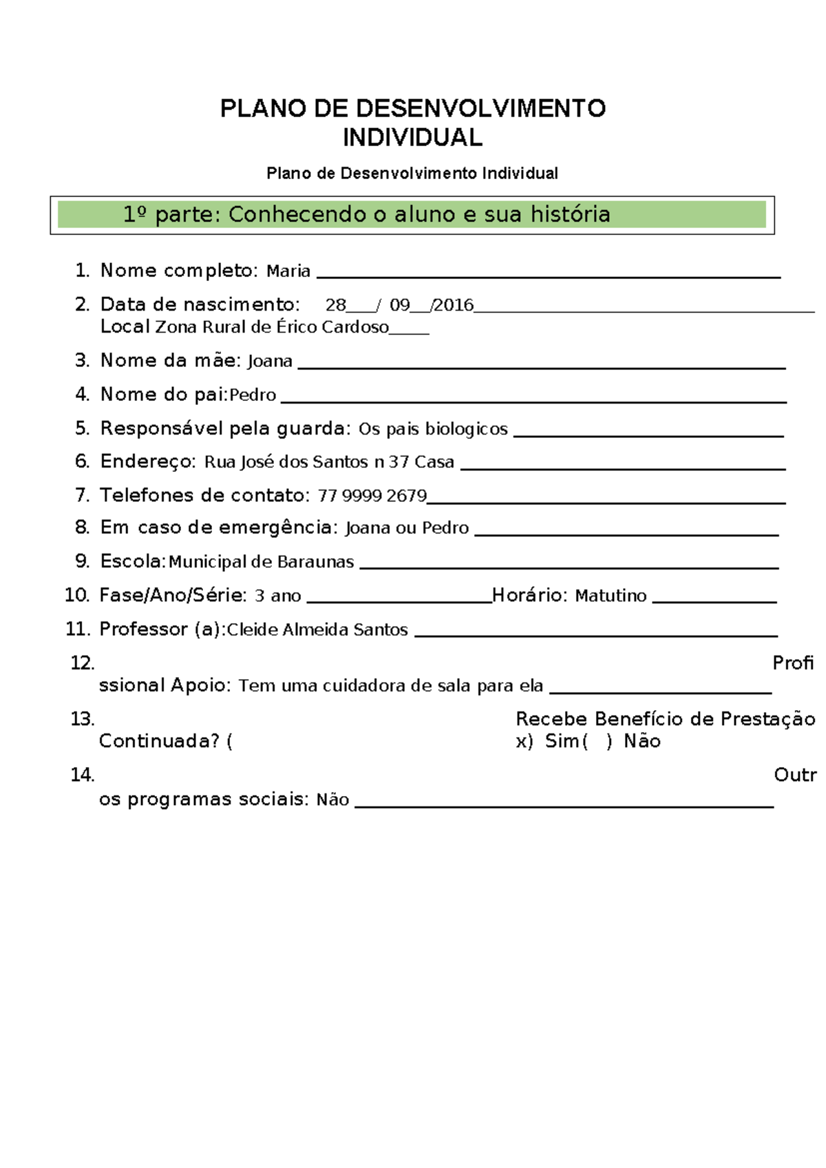 PDI - Plano de desenvolvimento individual - 1º parte: Conhecendo o ...