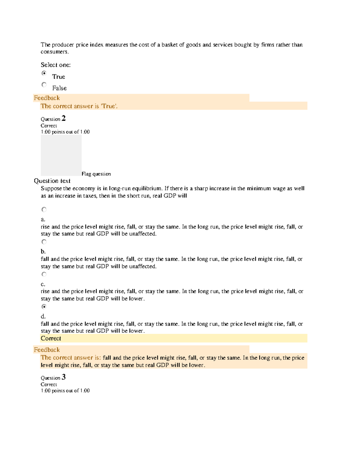 Macroeconomics testbank - The producer price index measures the cost of ...