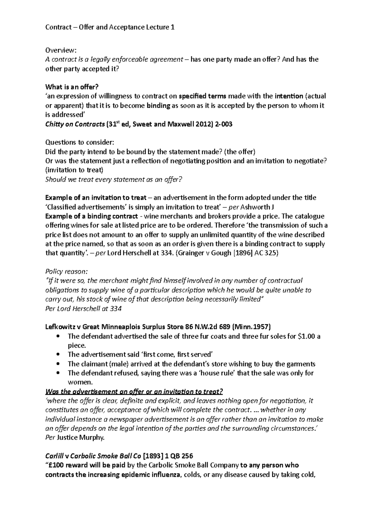 Contract Offer And Acceptance 1 Overview A Contract Is A Legally contract-offer-and-acceptance-1-overview-a-contract-is-a-legally