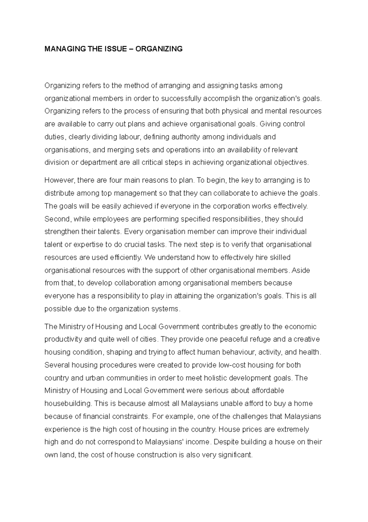 Managing the issue-organization - MANAGING THE ISSUE – ORGANIZING ...