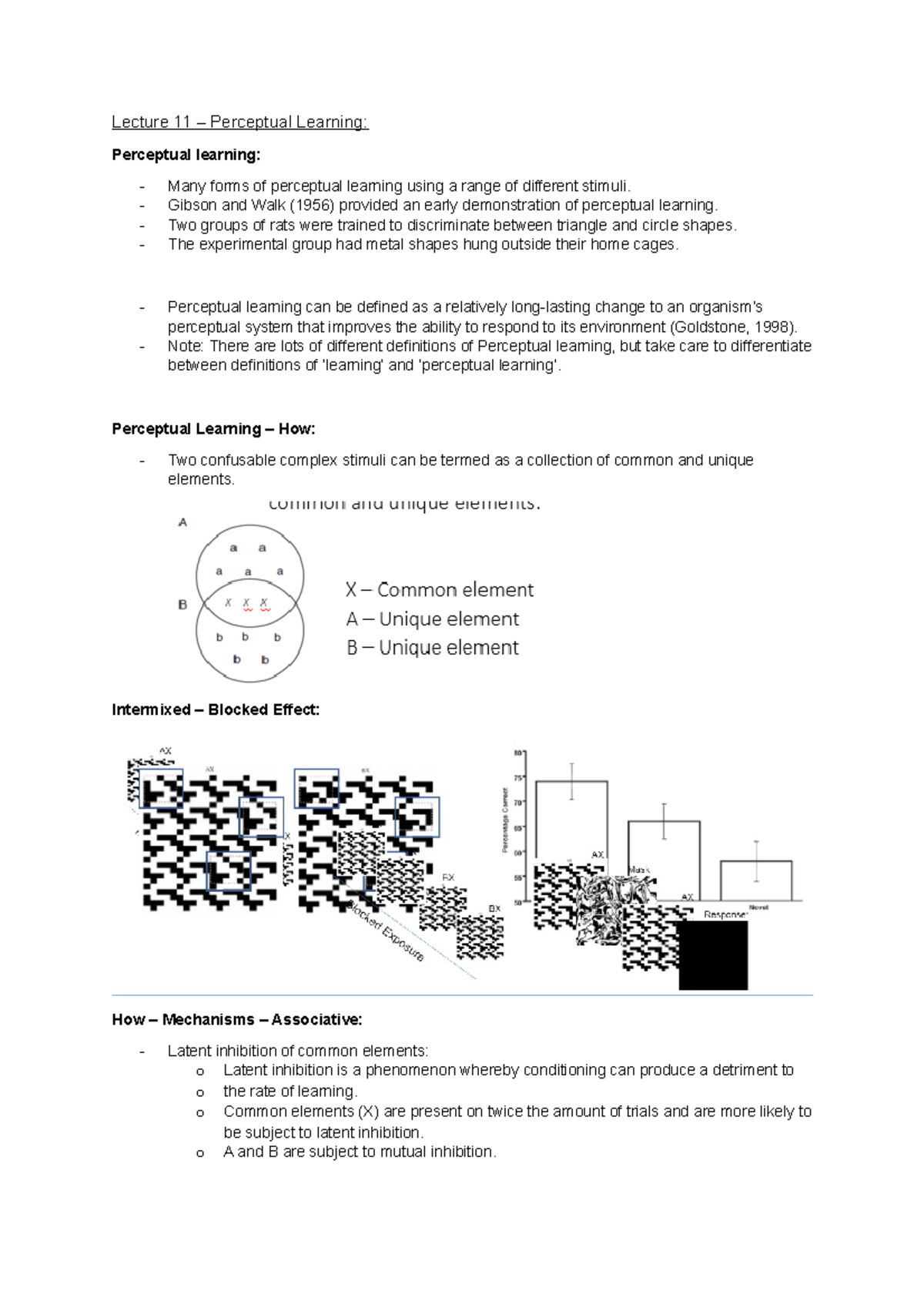 11 - Perceptual Learning - Lecture 11 – Perceptual Learning: Perceptual ...