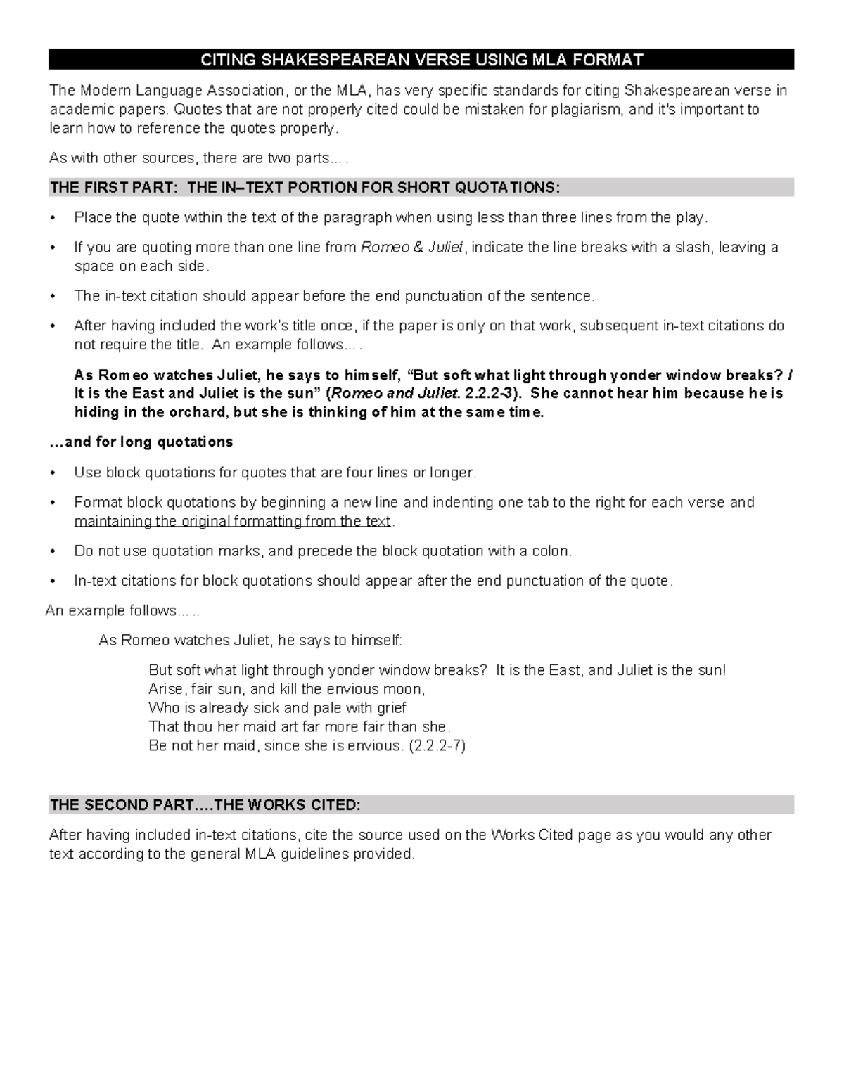 HOW TO Properly CITE Shakespeare IN MLA - CITING SHAKESPEAREAN VERSE ...