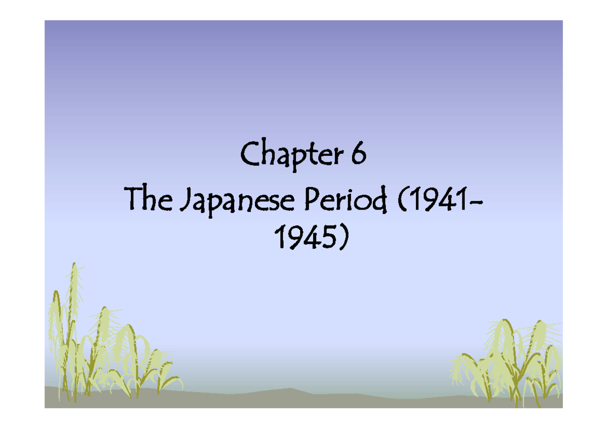 Handout Philippine Literature Finals - Chapter 6 The Japanese Period ...