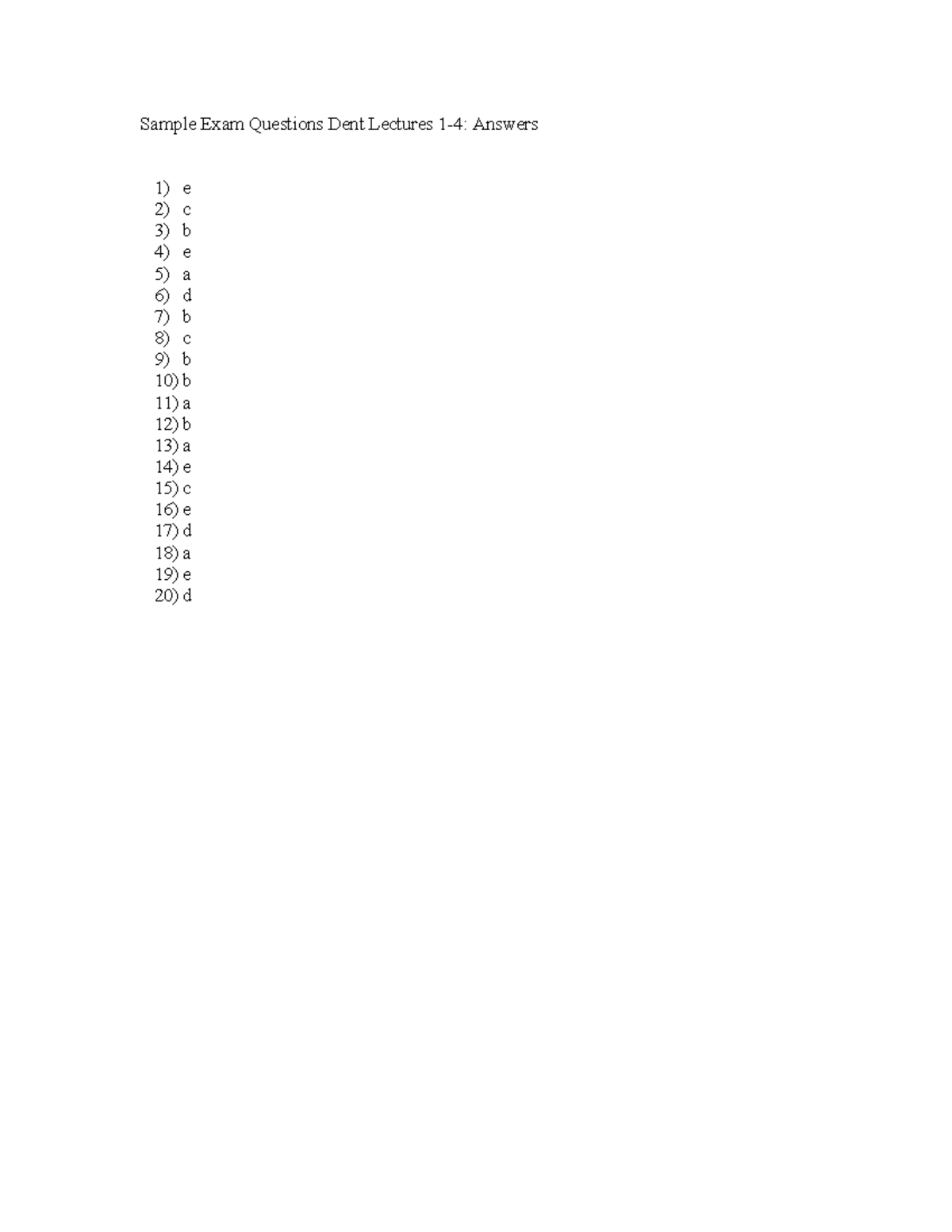 Sample Questions Lectures 1-4 Answers - Biol 112 - Sample Exam ...