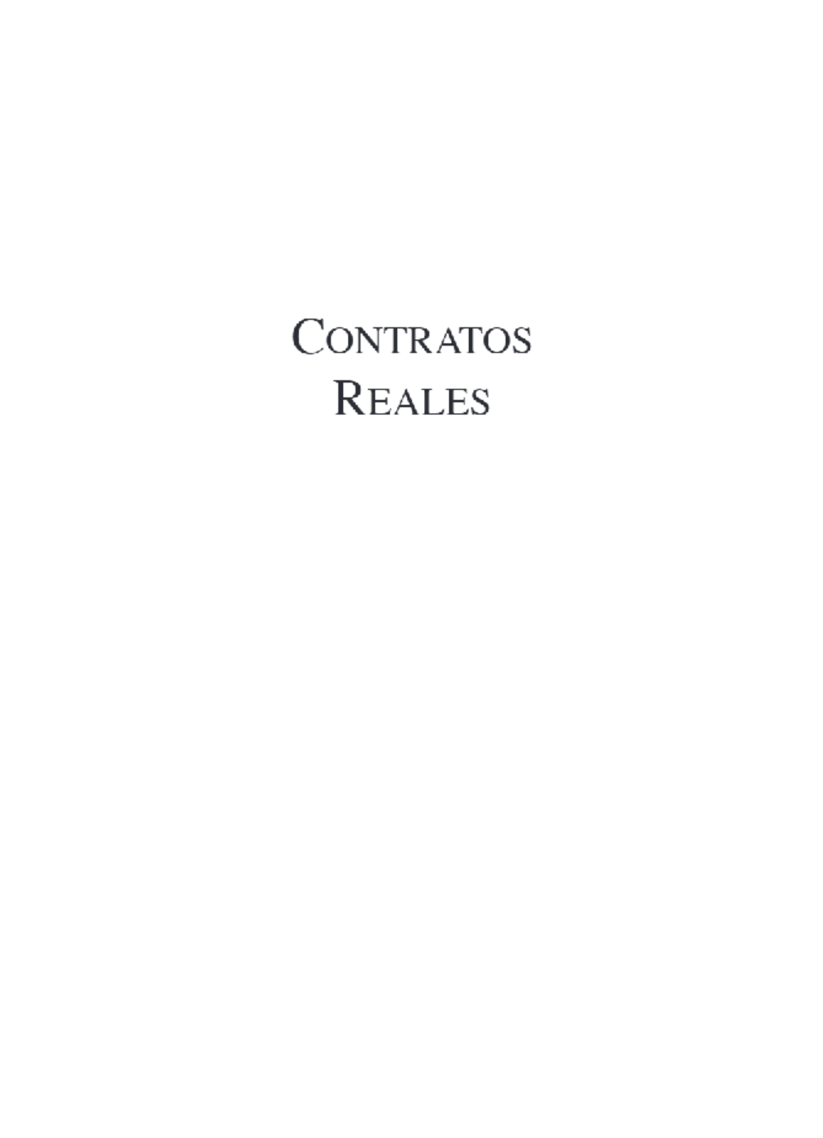 Contratos Reales - Derecho Civil I - Studocu