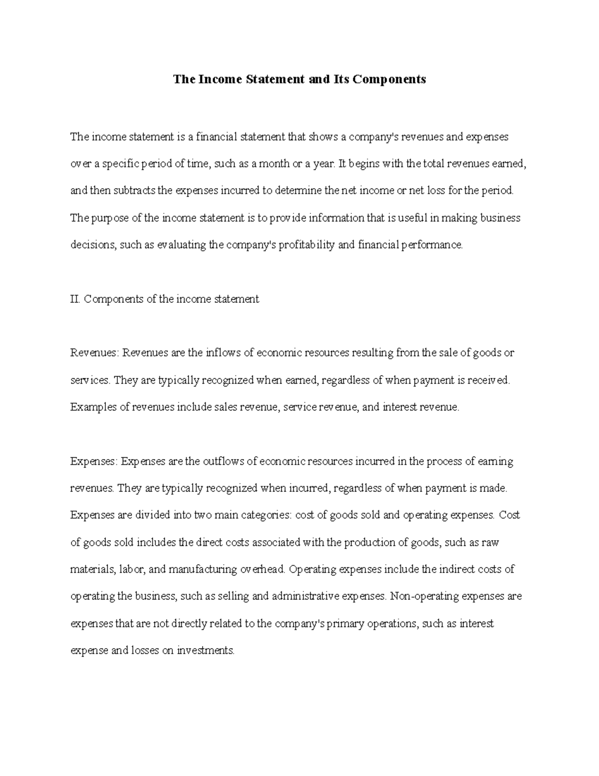 The Income Statement And Its Components It Begins With The Total the-income-statement-and-its-components-it-begins-with-the-total
