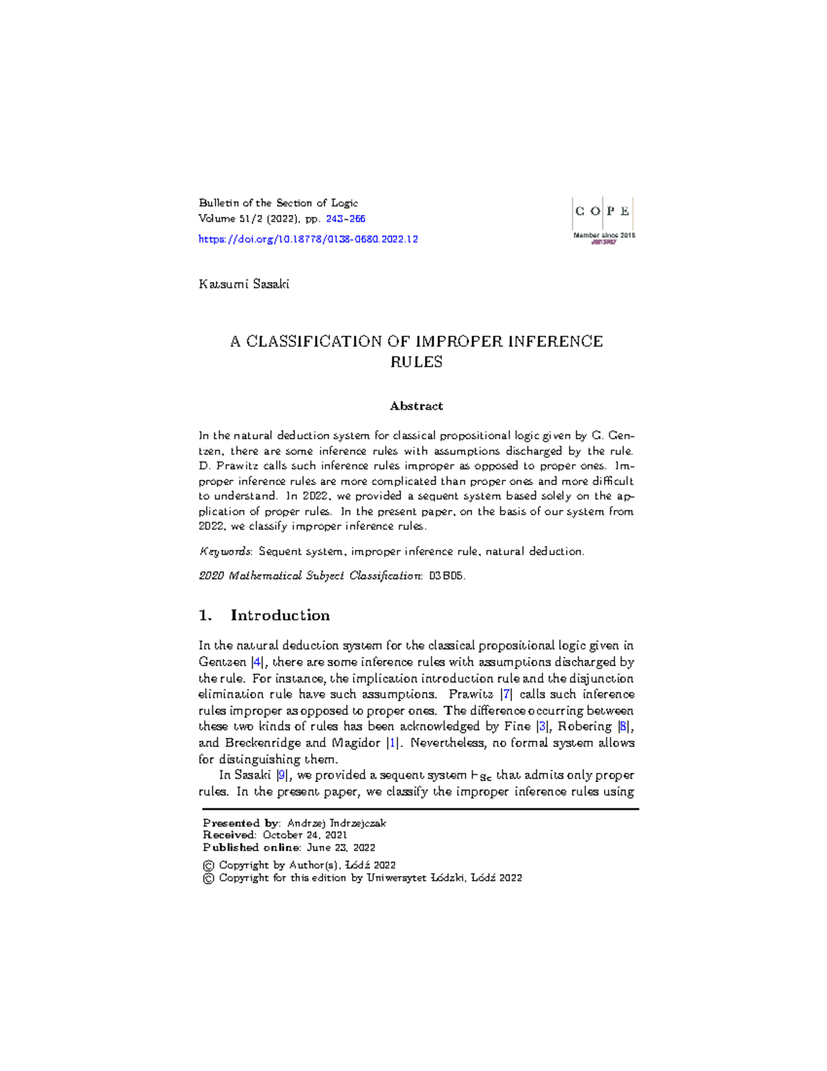 A Classification of Improper Inference Rules - Bulletin of the Section ...