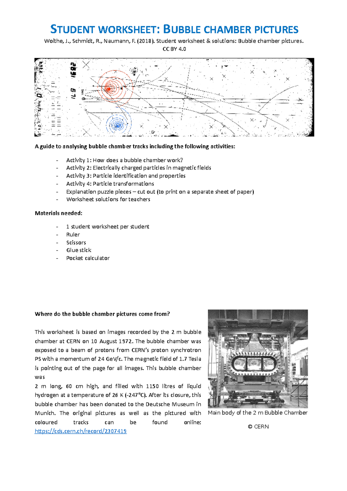 2018 0312 JW Student worksheet solutions Bubble chamber pictures 0 ...