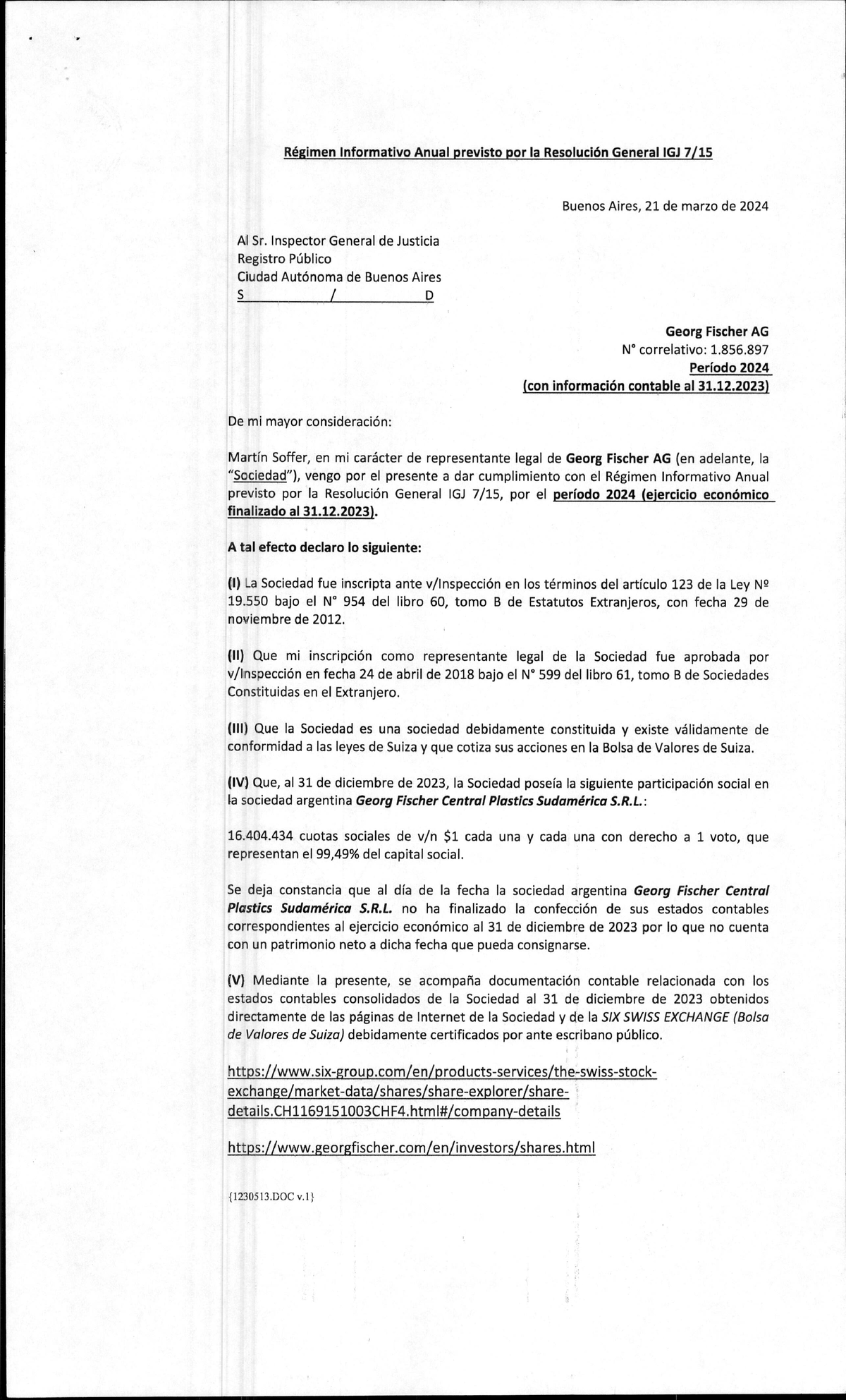 Georg Fisher AG - Resumen Building Agreement - Investigación e ...