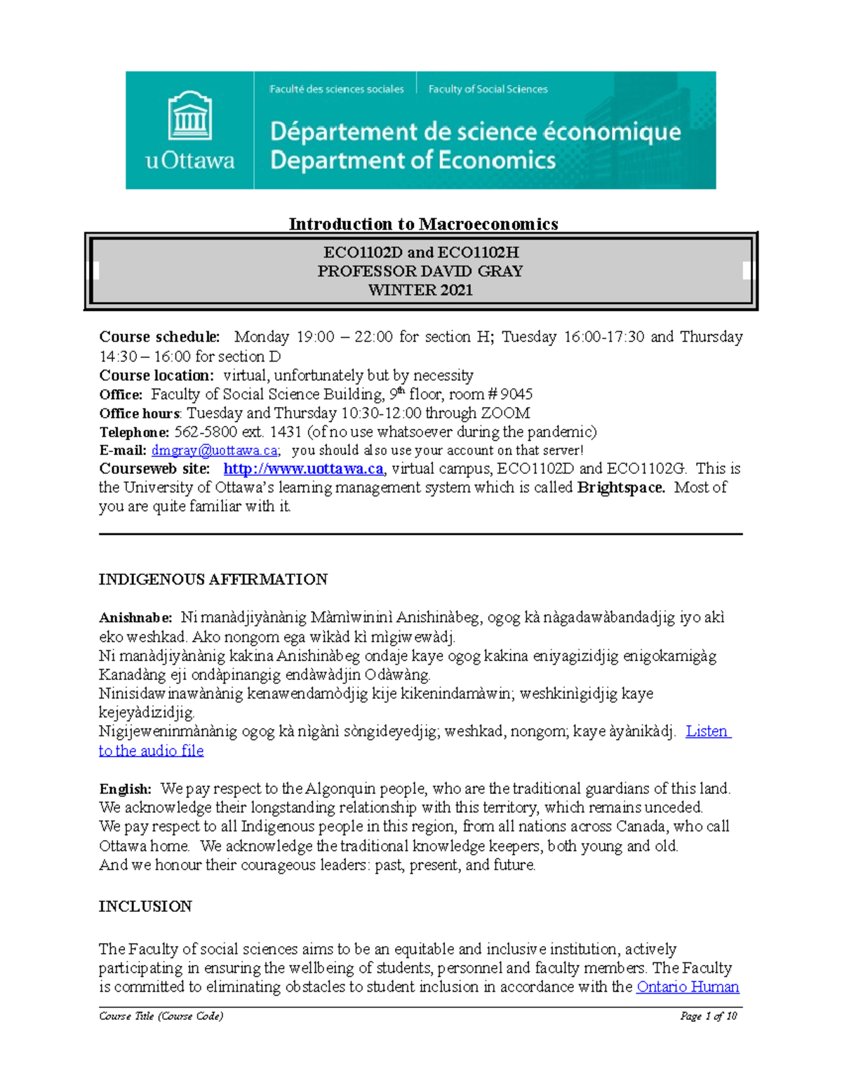 1102D syl 21 - Professor Gray Macroeconomics Syllabus - Introduction to ...