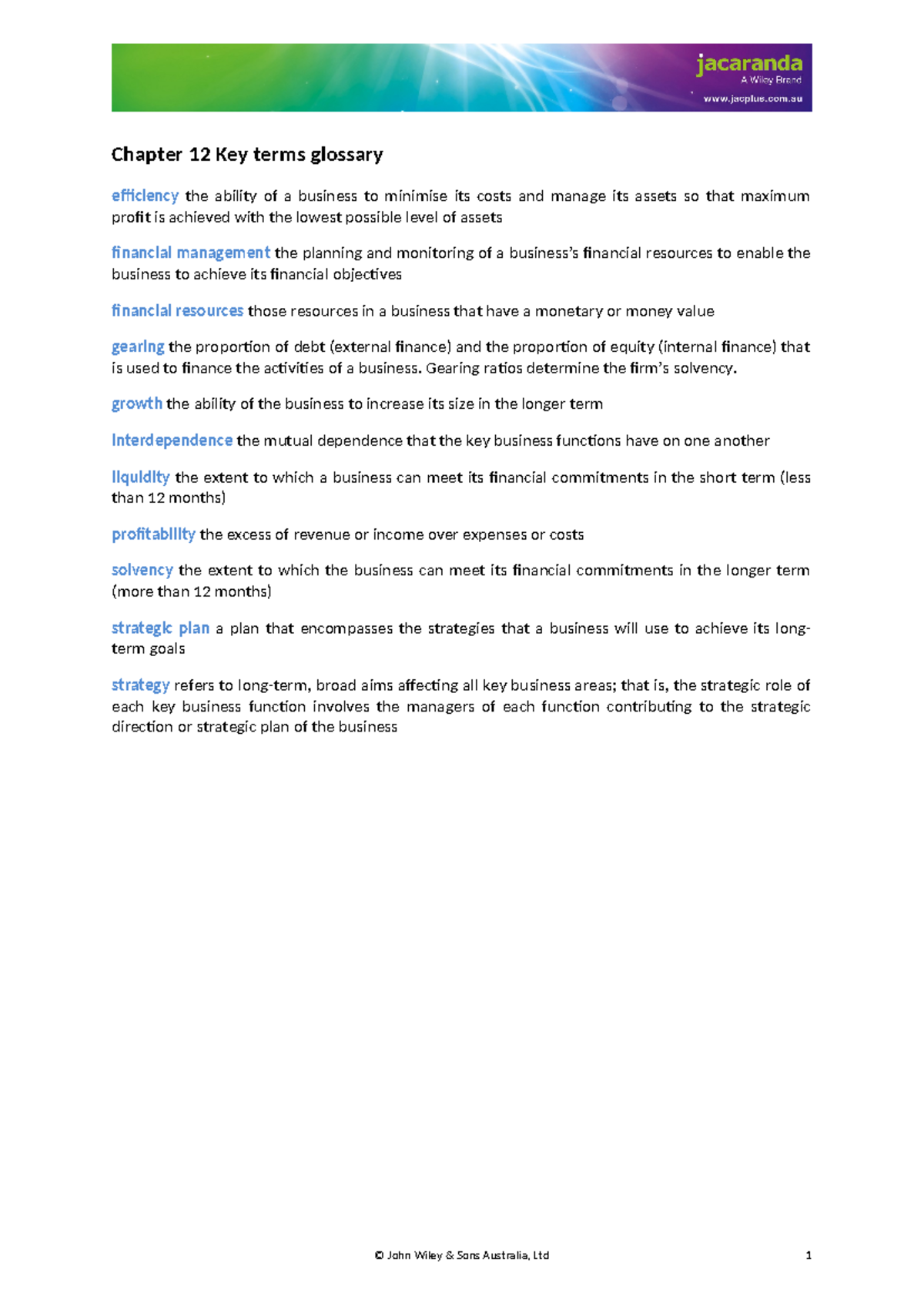Glossary of Terms - Summary Jawetz, Melnick y Adelberg - Chapter 12 Key ...