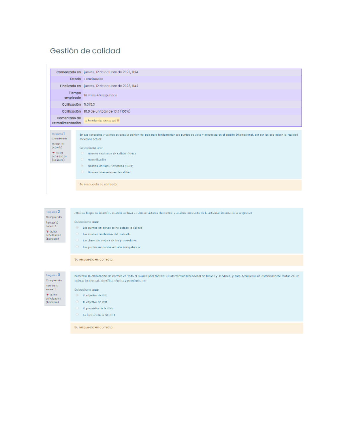 Exam 1er parcial (2da vuelta) Gestion Calidad - Gestión de calidad - Studocu