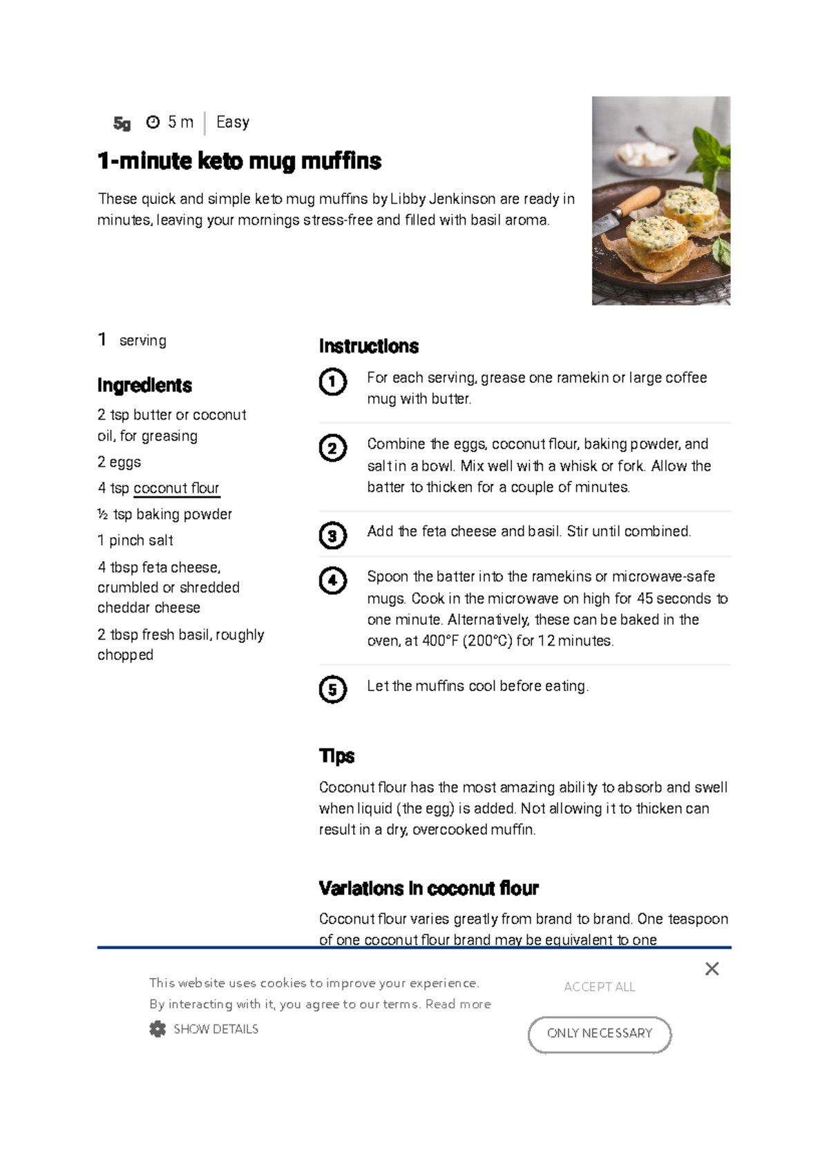 Diet Doctor-dietician - 1 serving Ingredients 2 tsp butter or coconut ...