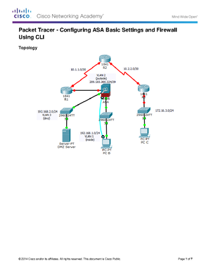 8.4.1.3 Lab -Configure Site-to-Site VPN using CLI - CCNA Security Chapter 8 Lab – Configuring a ...