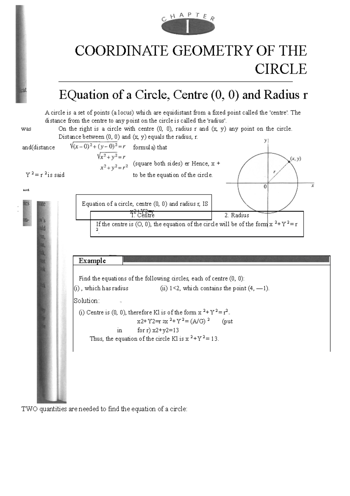 Coordinate geometry circle part1 - COORDINATE GEOMETRY OF THE CIRCLE ...