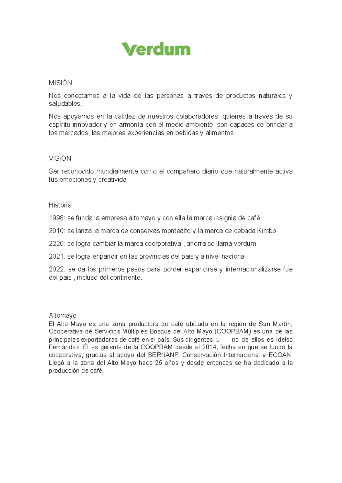 Historia verdeum - sili - MISIÓN Nos conectamos a la vida de las ...