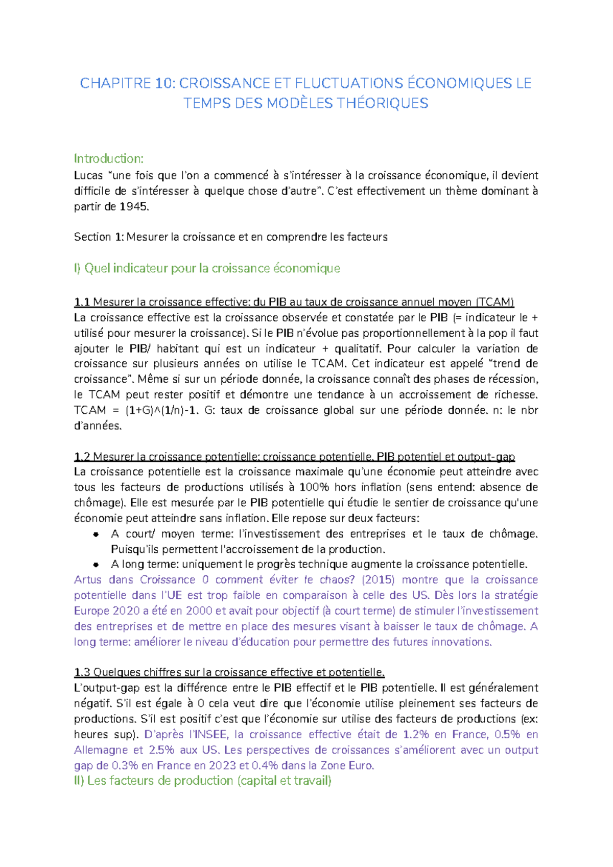 Modèles théoriques de la croissance économique - CHAPITRE 10 ...
