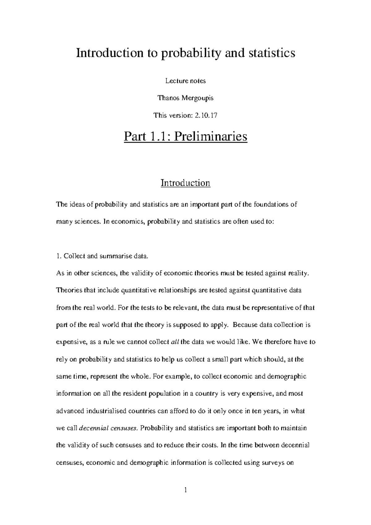 Part 1-1 preliminaries -notes - Introduction to probability and ...