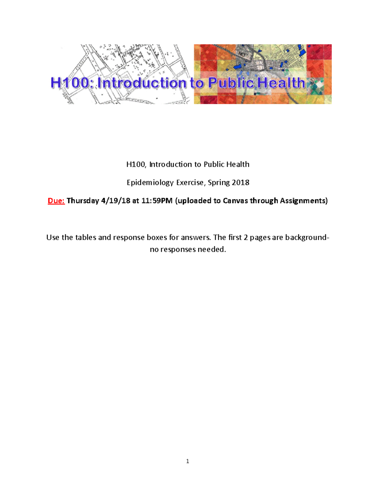 Epidemiology assignment - H100, Introduction to Public Health ...