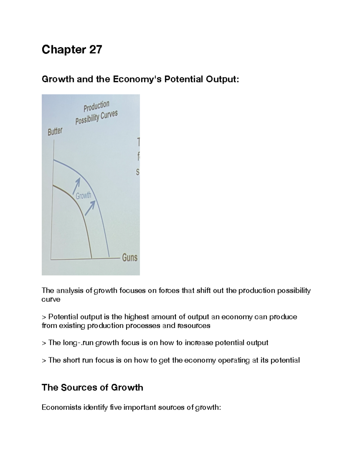 Chapter 27 - Macroeconomics - Chapter 27 Growth and the Economy's ...